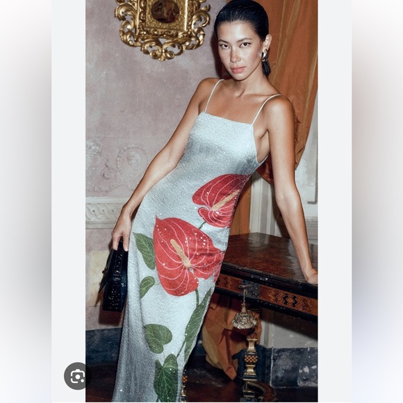 FARM Rio | Dresses | Farm Rio Sequin Anthurium Dress | Poshmark